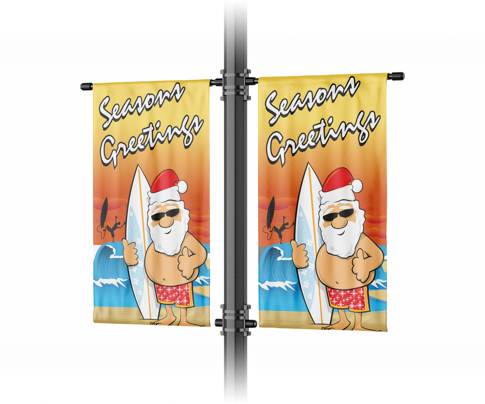 Surfing Santa Street Banner