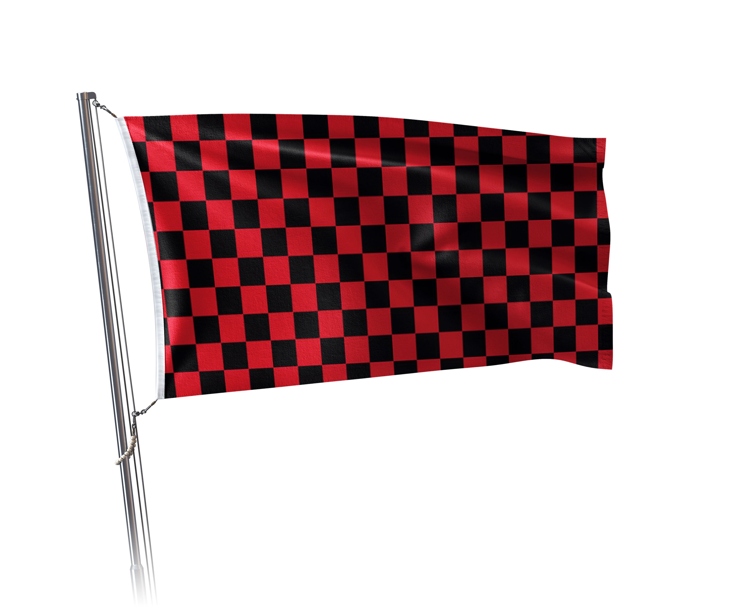 Chequered Red and Black Flag