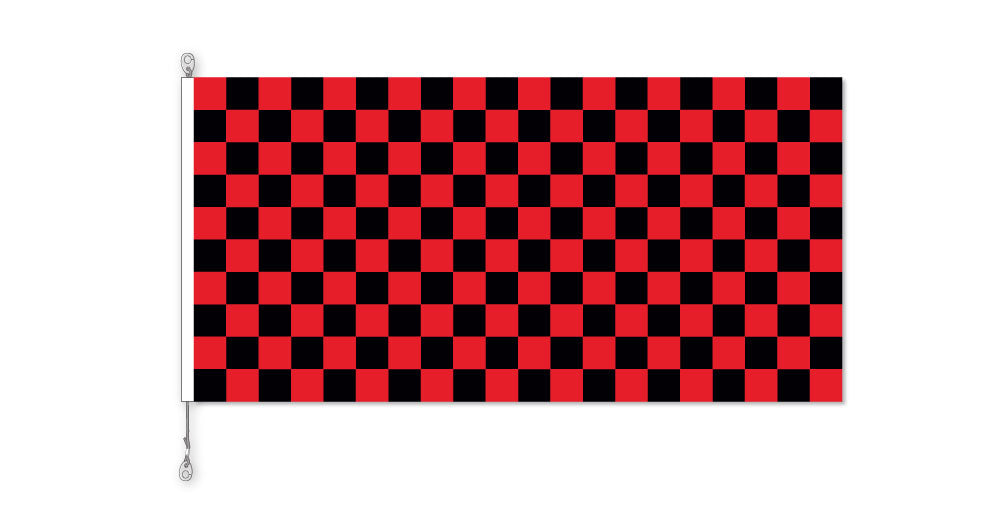 Chequered Red and Black Flag