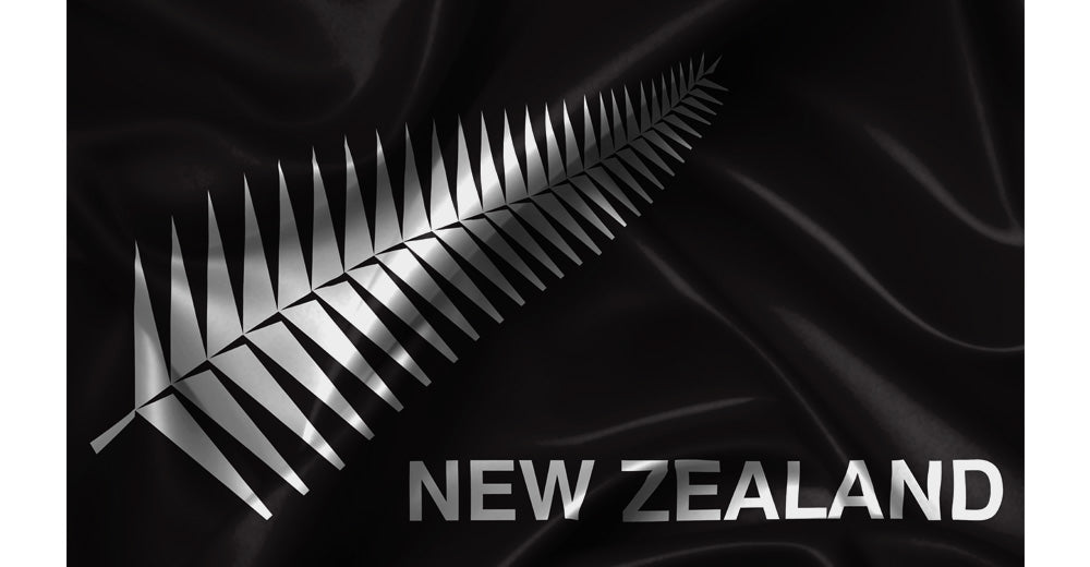 Silver Fern Logo New Zealand Fern Flag 25mm Pin Button Badge